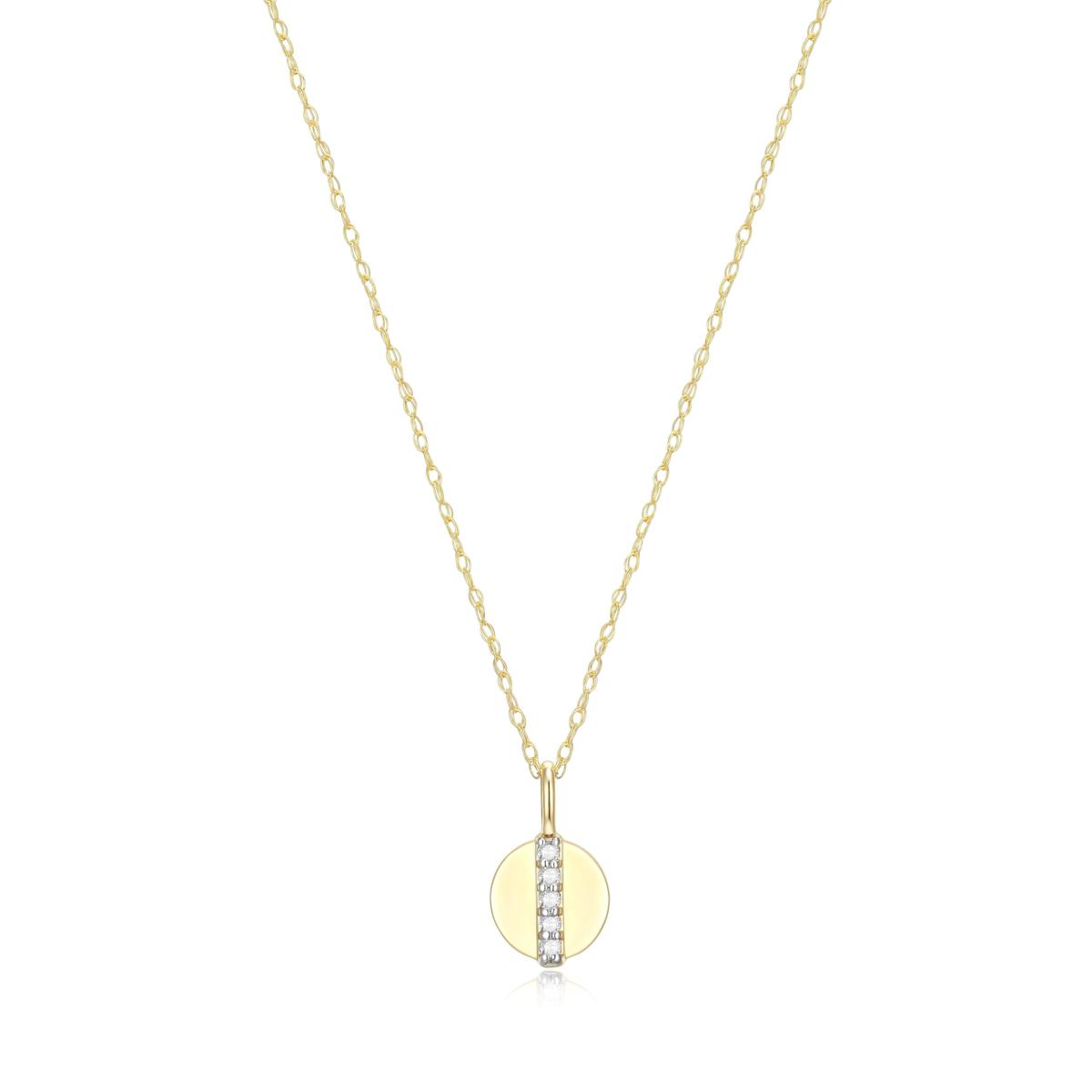 14K Yellow Gold 0.05ctw Disc Pendant with 18" Chain | HSN