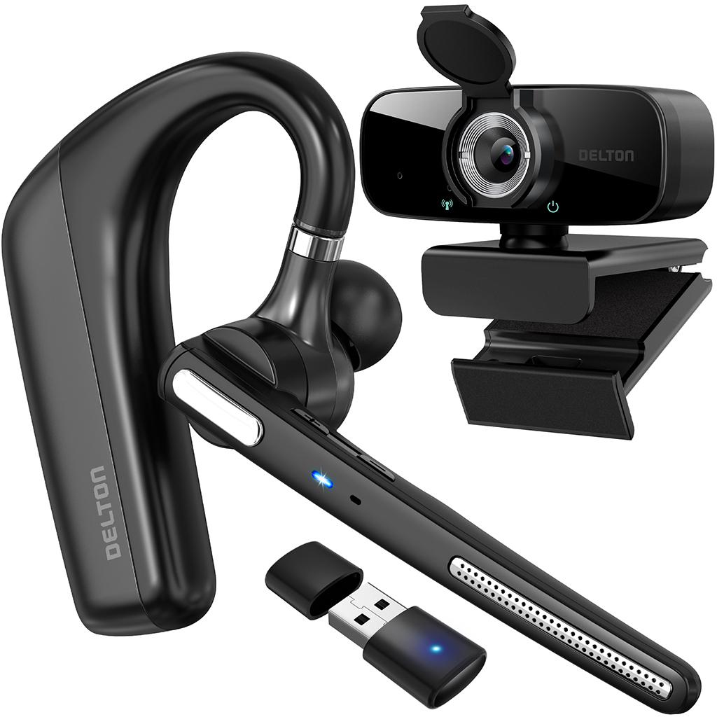 Delton 90X Ultralight Executive Wireless Headset & Webcam Bundle | HSN