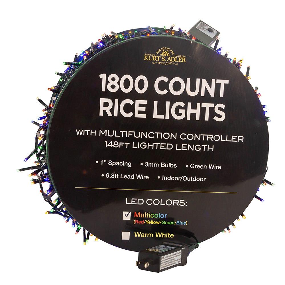Kurt Adler 1800-Light 148' Multi-Color LED Rice Light Set | HSN