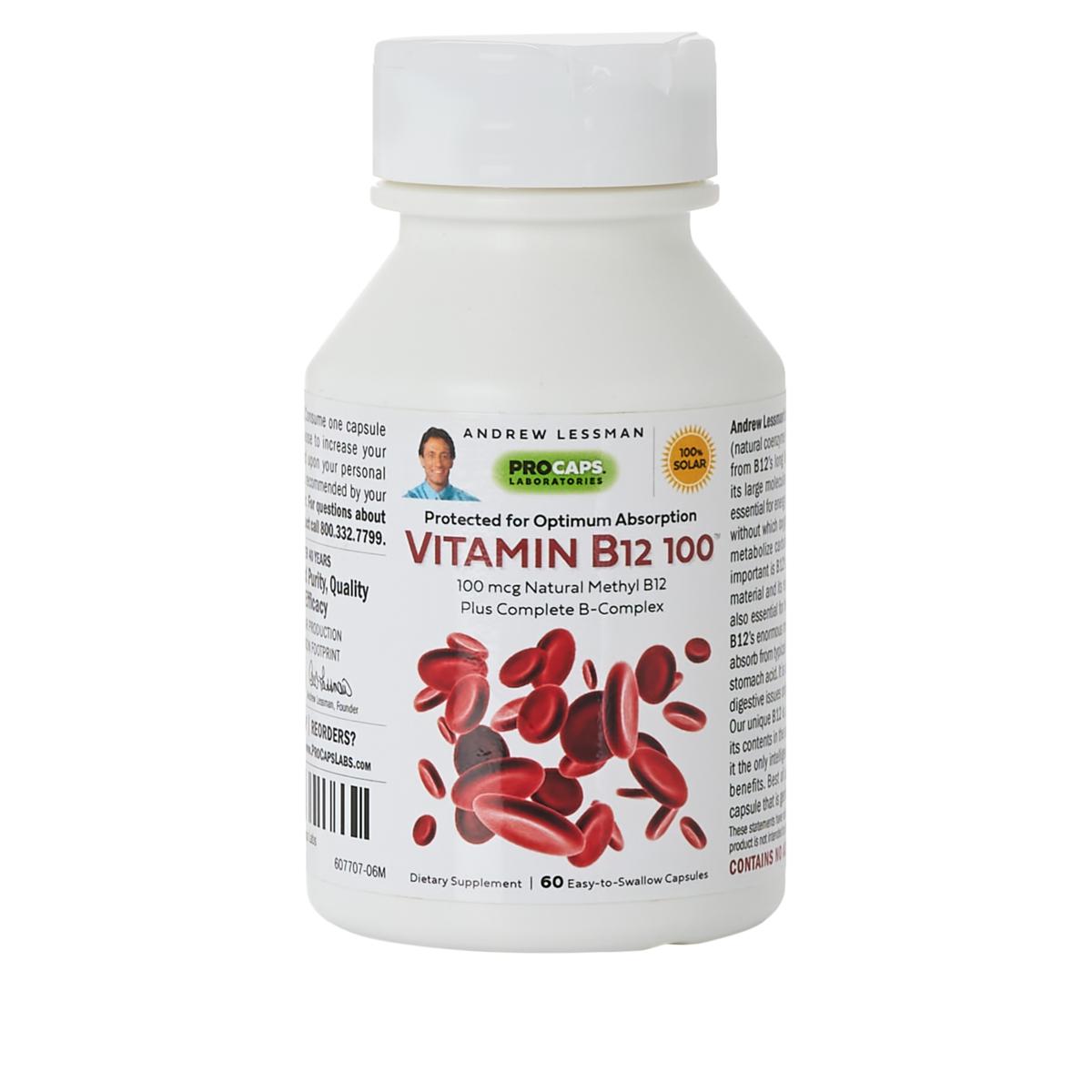 Andrew Lessman Vitamin B12-100 - 60 Capsules | HSN