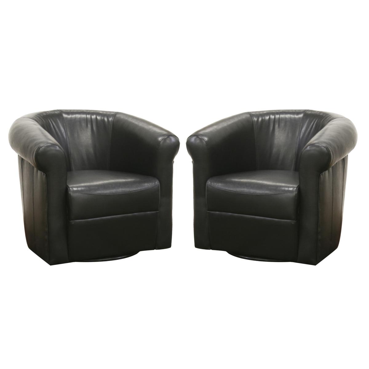 Julian Leather-Like Club Chair with 360 Swivel - 6439642 | HSN