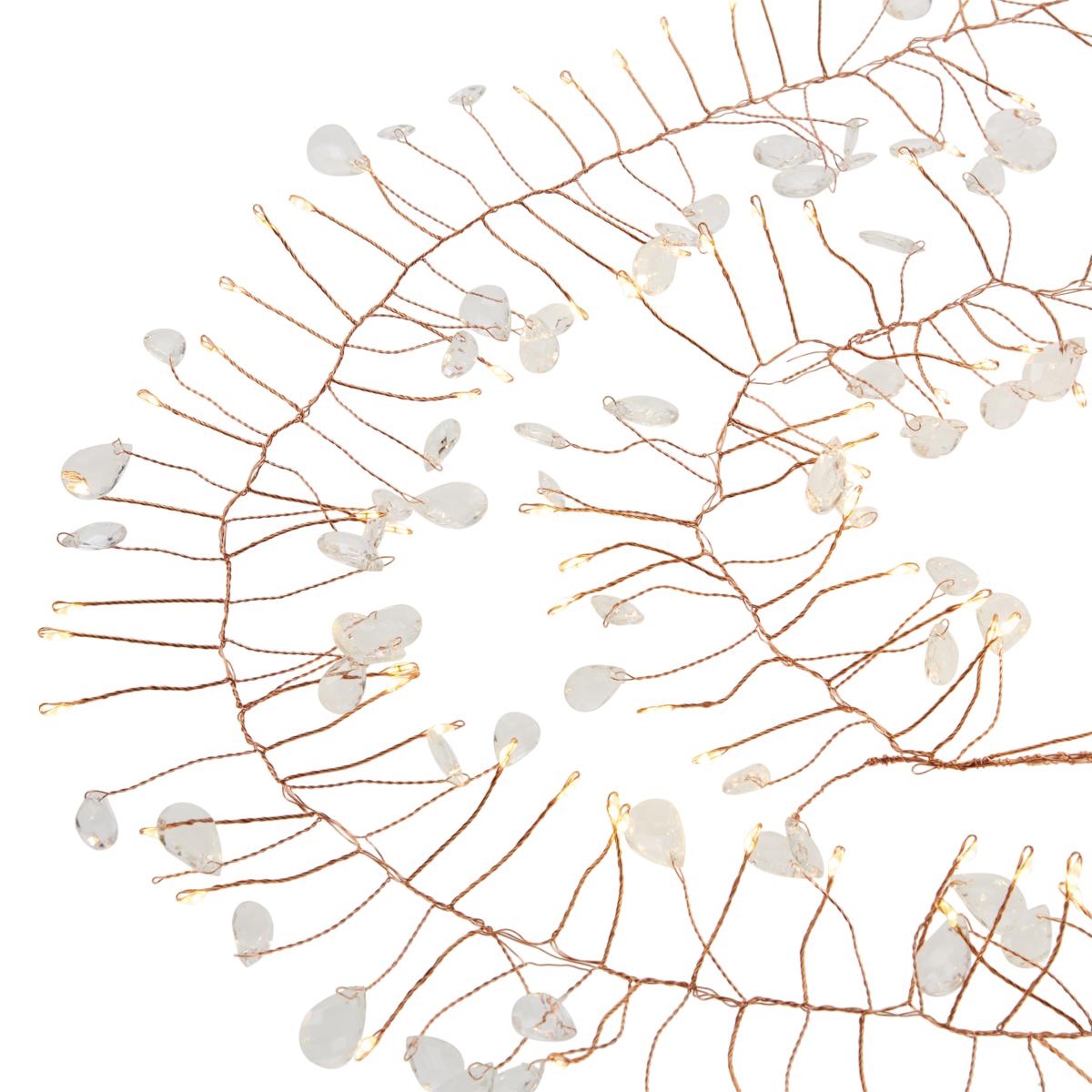 (HSN) august & leo Set of 2 Crystal Beaded LED Garlands with Timer ...