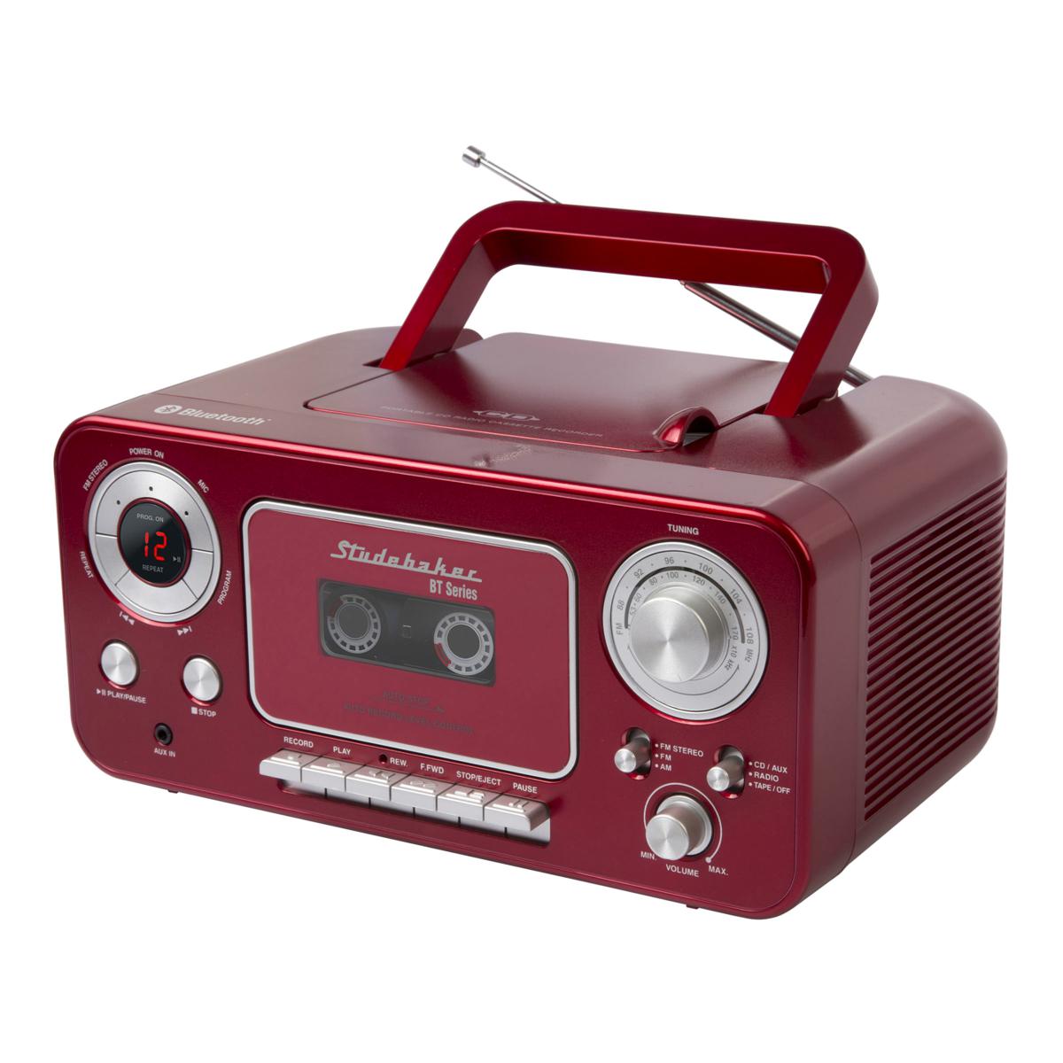 Studebaker Portable CD & Cassette Player w/Bluetooth & AM/FM Radio ...