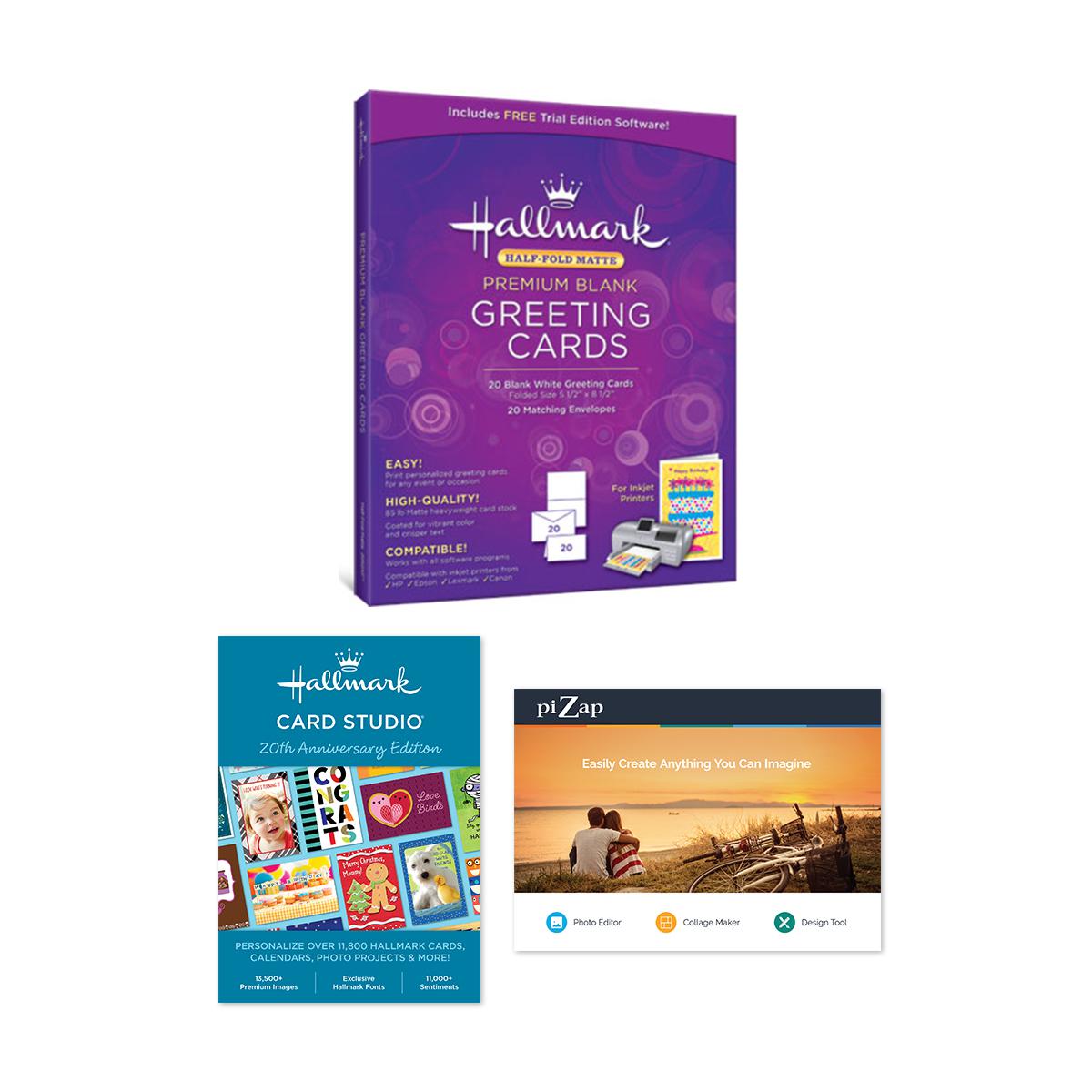 Hallmark Greeting Card Software Bundle with 20 Blank Cards | HSN