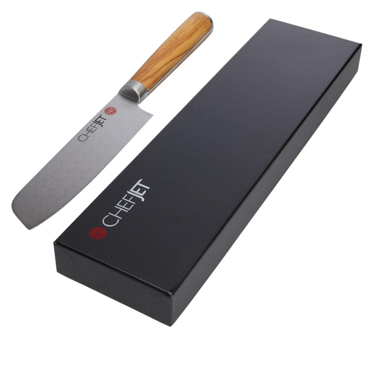 Chef Jet Tila 6" Laser-Etched Full-Tang Knife with Olivewood Handle | HSN