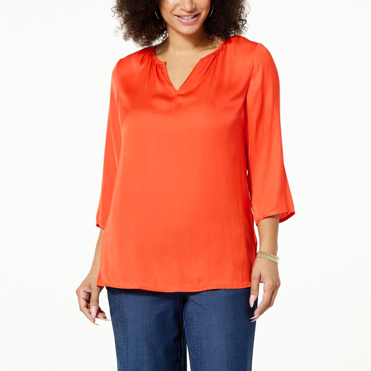 IMAN Global Chic Satin Tunic Blouse - 20723791 | HSN