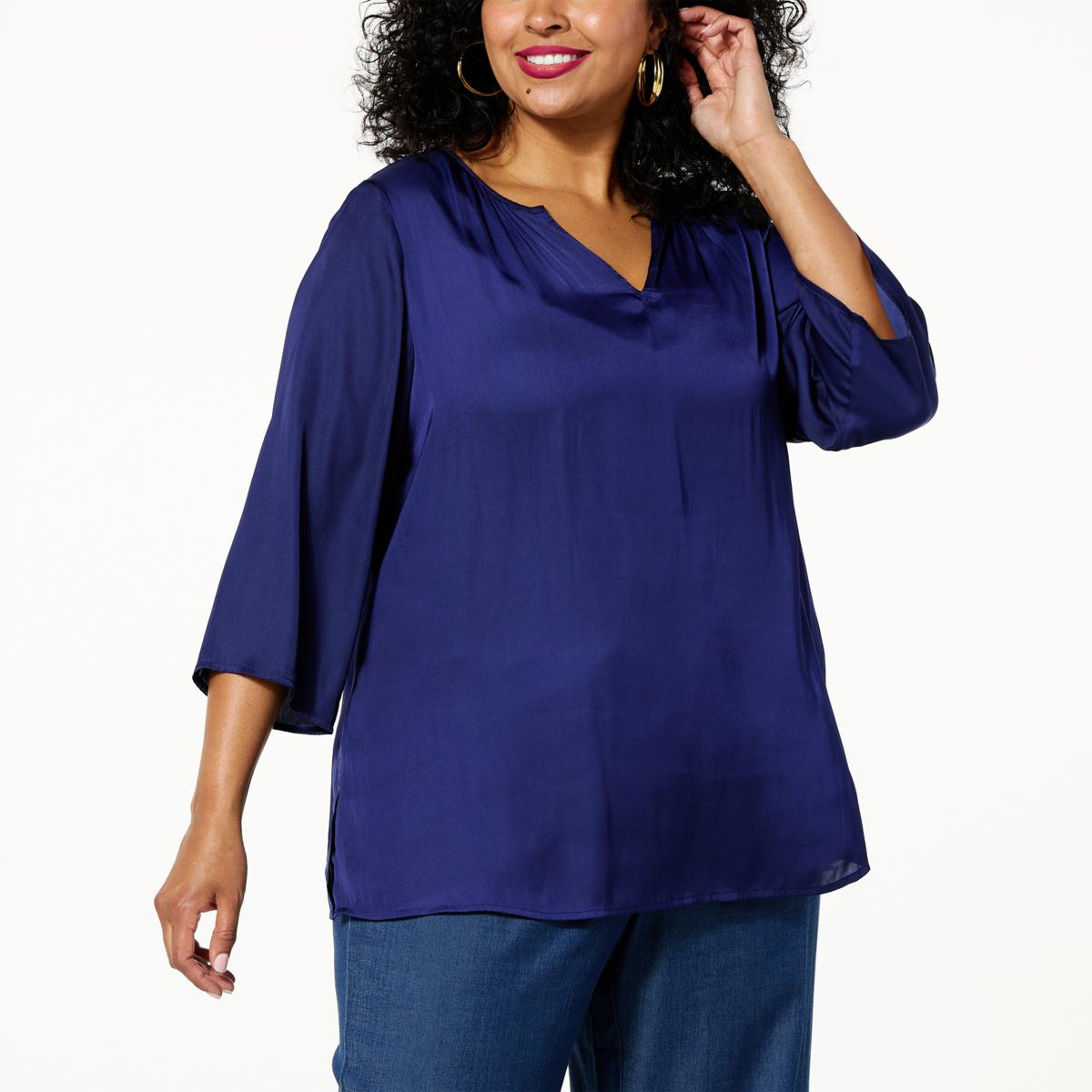 IMAN Global Chic Satin Tunic Blouse - 20723791 | HSN