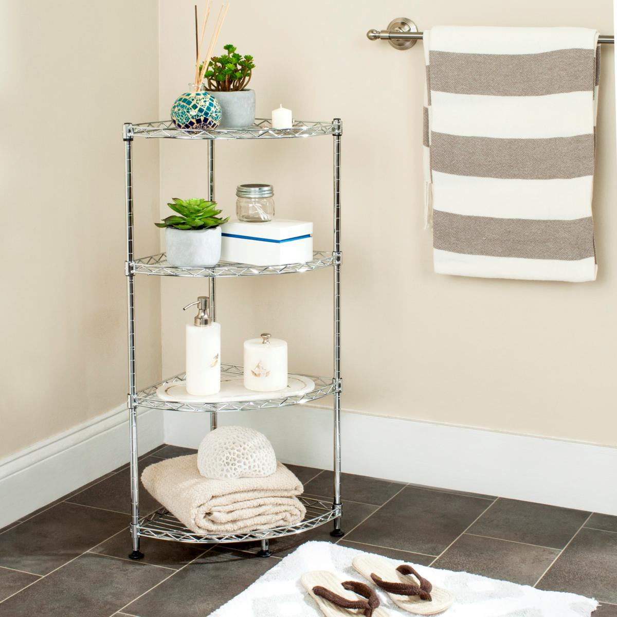 Happimess Damaris 4-Tier Wire Corner Rack - Chrome - 8273032 | HSN