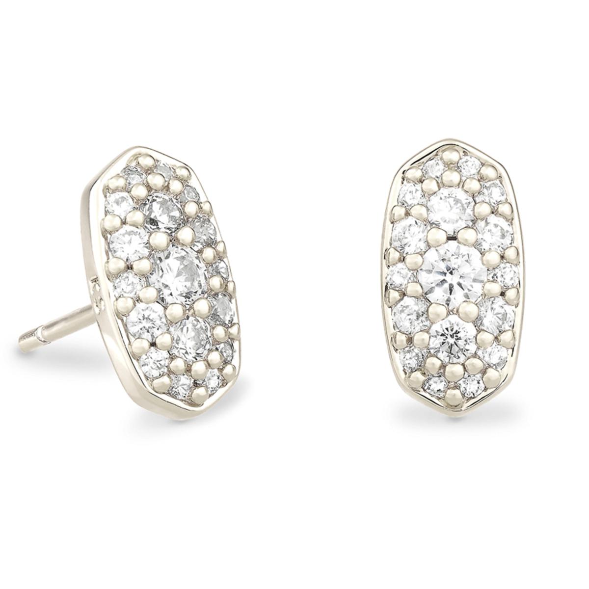 "As Is" Kendra Scott Grayson Cubic Zirconia Hexagon Pavé Stud Earrings ...