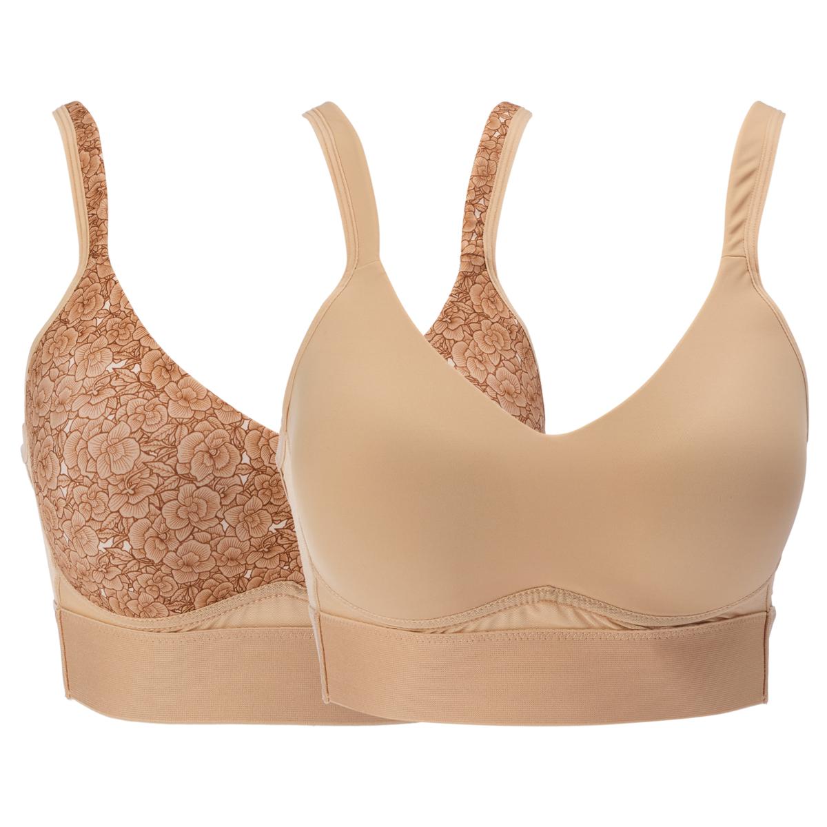 Rhonda Shear 2 Pack Molded Cup Bra With Cross Back Mesh Detail