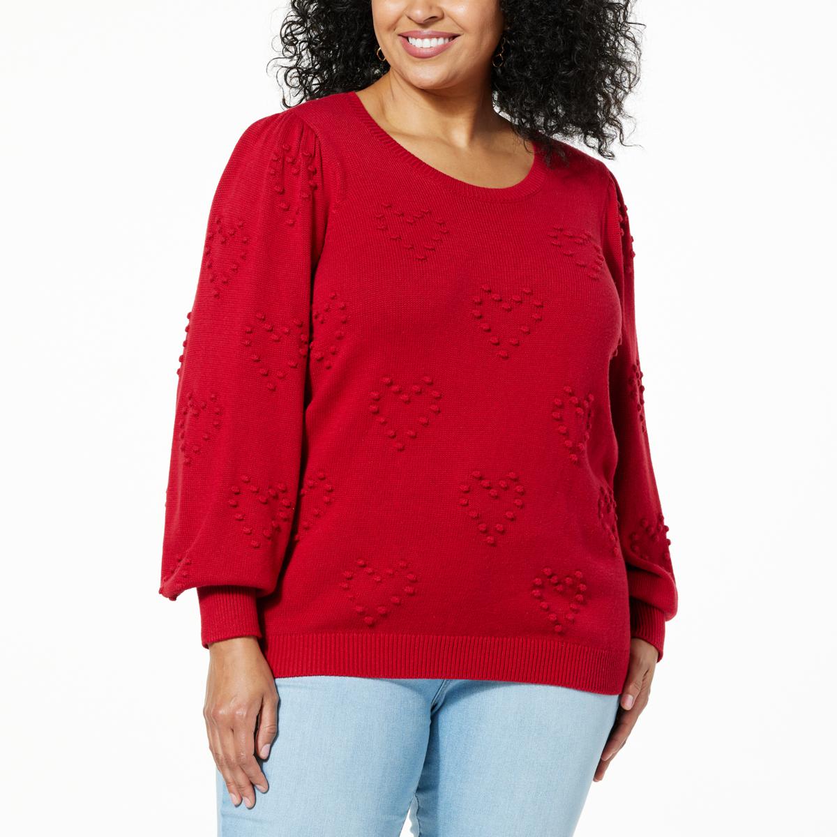 Colleen Lopez Heart Detail Pullover Sweater | HSN