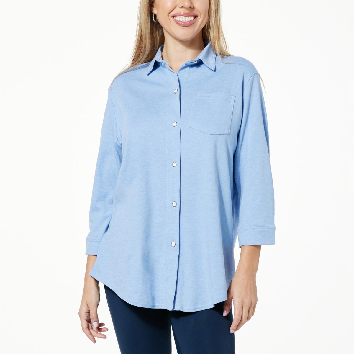 HUE Spring Button-Down Nap Shirt | HSN