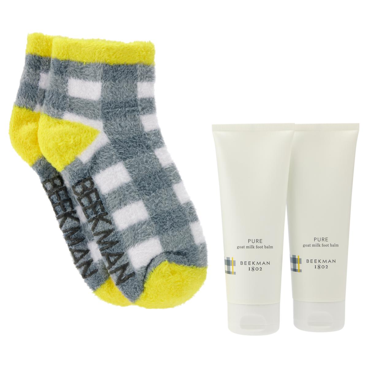 Beekman 1802 Pure Goat Milk Foot Balm 2-Pack with Socks - 21621591 | HSN