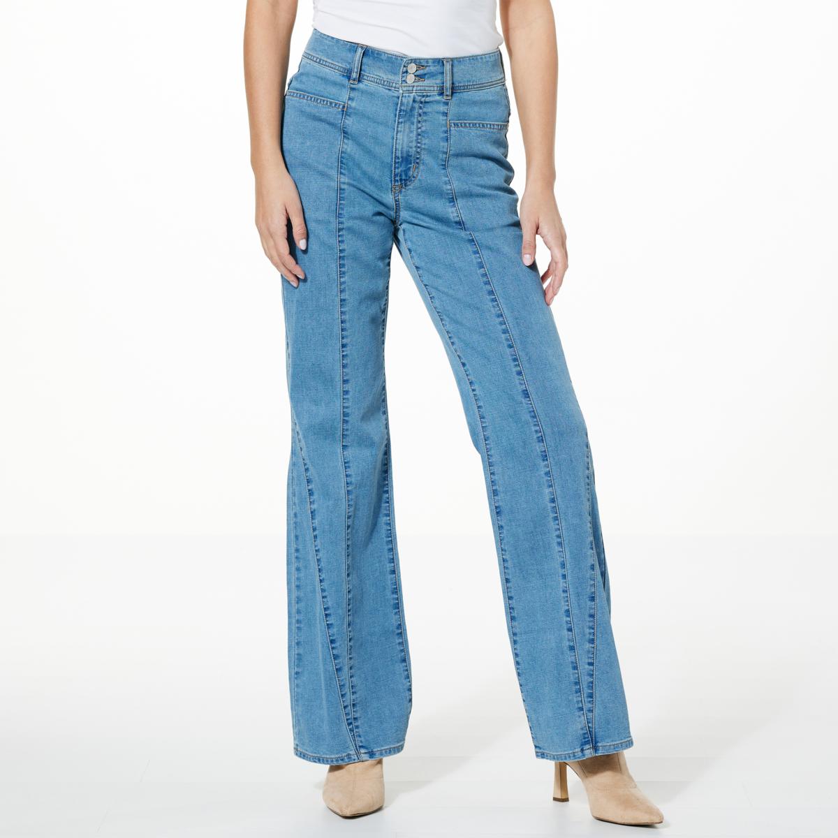 G by Giuliana Stretch Denim Twill Mid-Rise Wide-Leg Jean - 21628231 | HSN