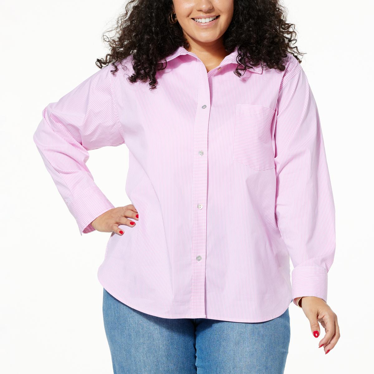 WynneLayers Cotton Poplin Button-Down Shirt | HSN