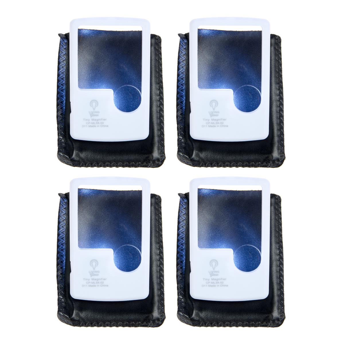 Living Glow Mini Pocket Magnifier - Set of 4 | HSN