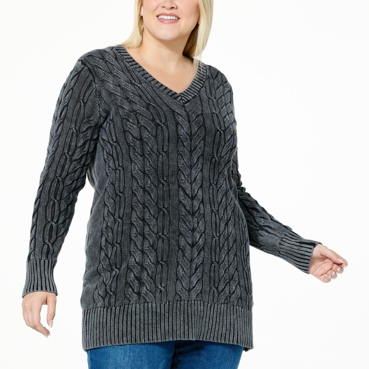 DG2 by Diane Gilman Vintage Wash Cotton Tunic Sweater - 22269398 | HSN