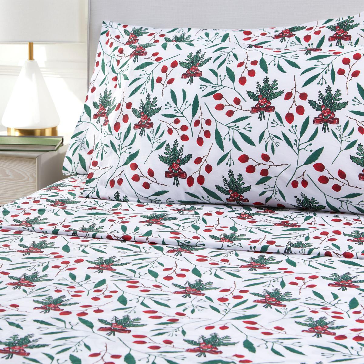 Emryn House Vintage-Washed 100% Cotton 4-piece Holiday Sheet Set | HSN