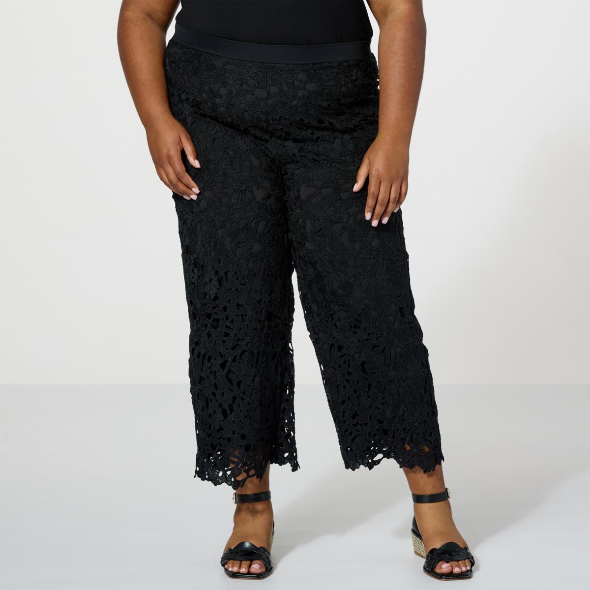 WynneCollection Lined Abstract Floral Lace Pant - 22346992 | HSN