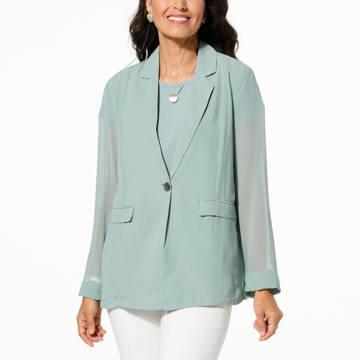 WynneLayers Chiffon Blazer Jacket | HSN
