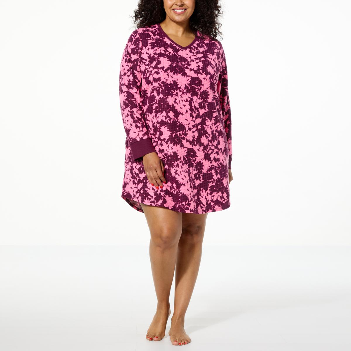 Comfort Code Ribbed Detail Waffle Knit Sleepshirt | HSN