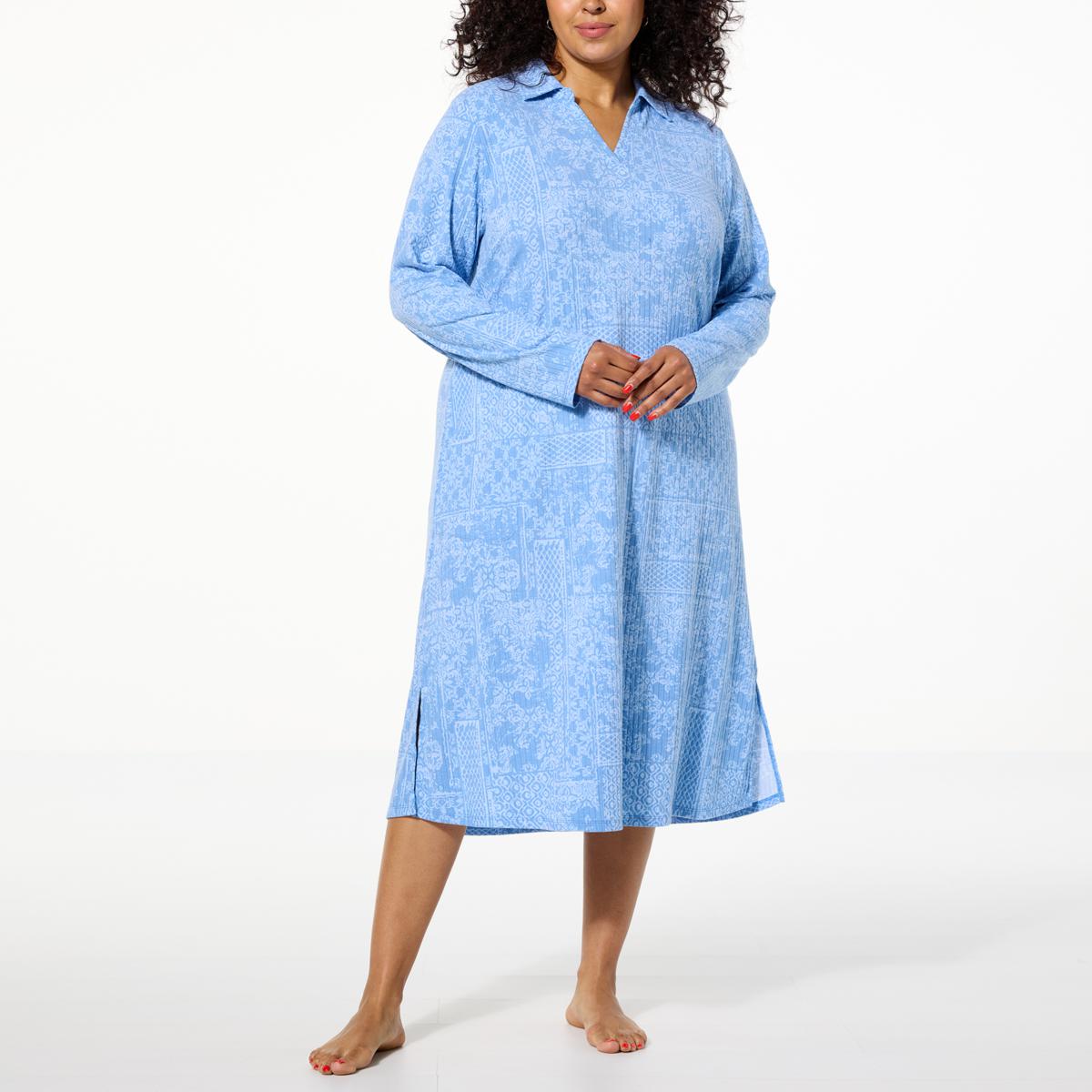 Comfort Code Brushed Ribbed Polo Lounge Dress | HSN