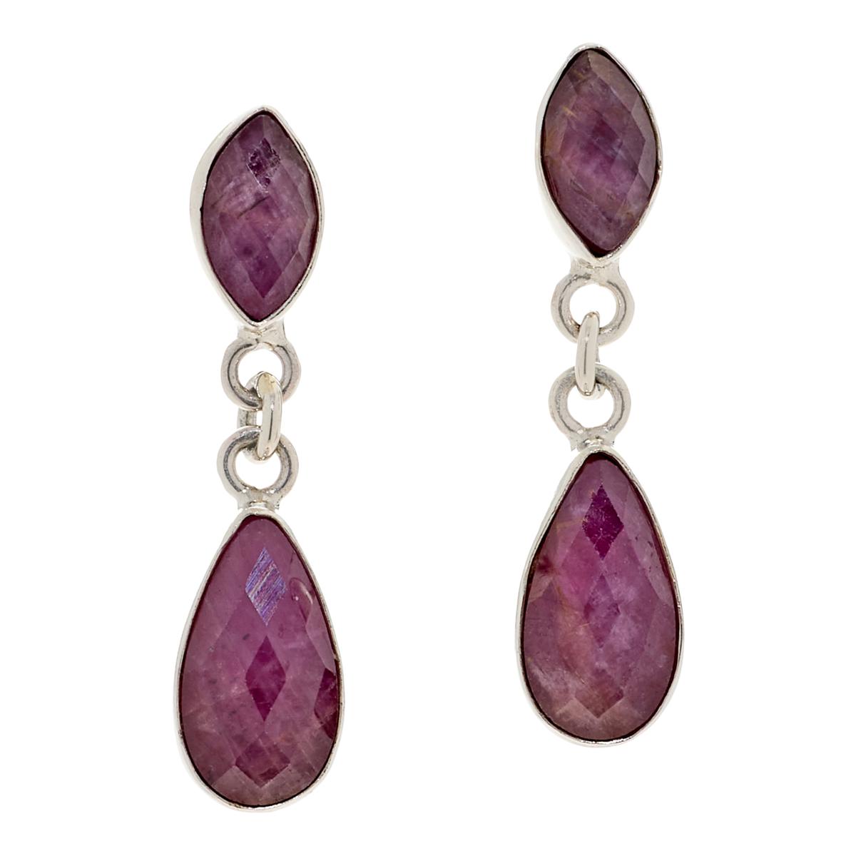 Jay King Gallery Collection Sterling Silver Ruby Drop Earrings ...