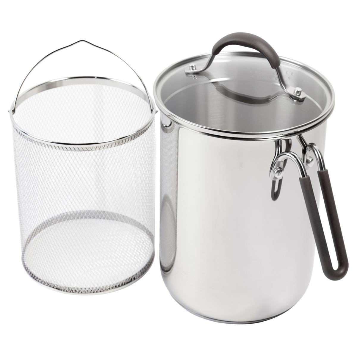 Kitchen HQ 4.5-Quart Stainless Steel Vertical Pot with Steamer ...