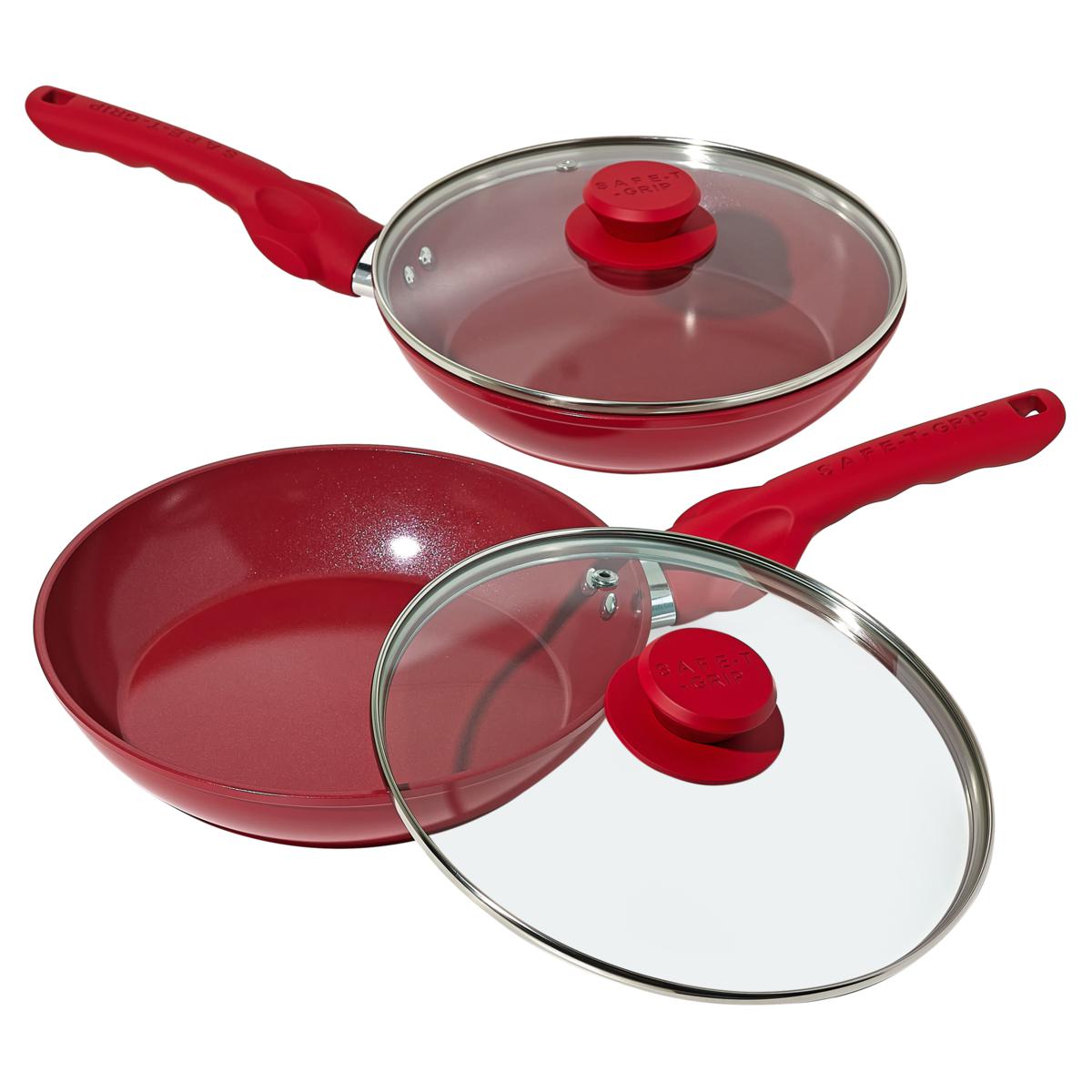 Safe-T-Grip 2-pack 9" Ceramic Coated Nonstick Frypans | HSN