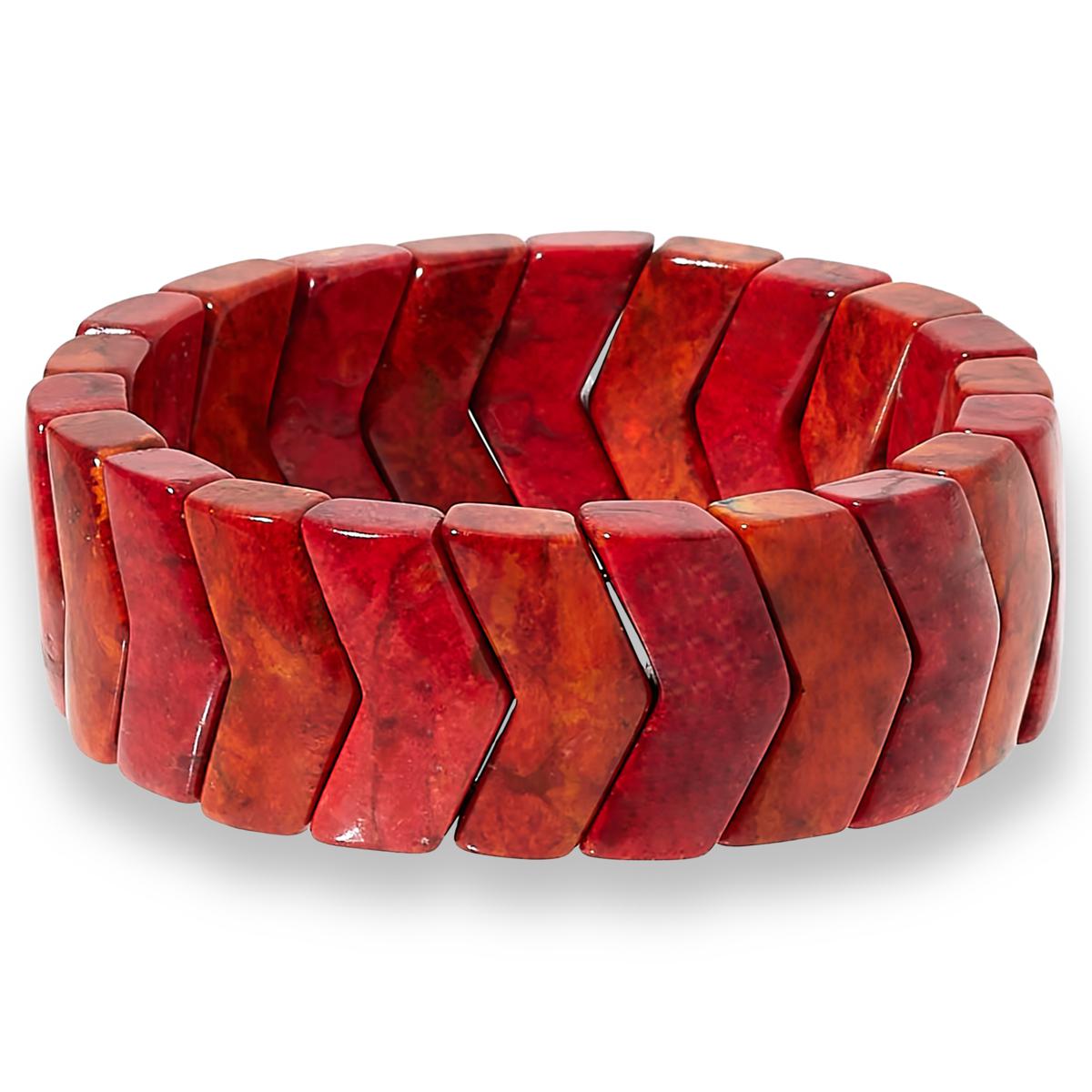 Jay King Red and Orange Coral Chevron Stretch Bracelet - 23028569 | HSN