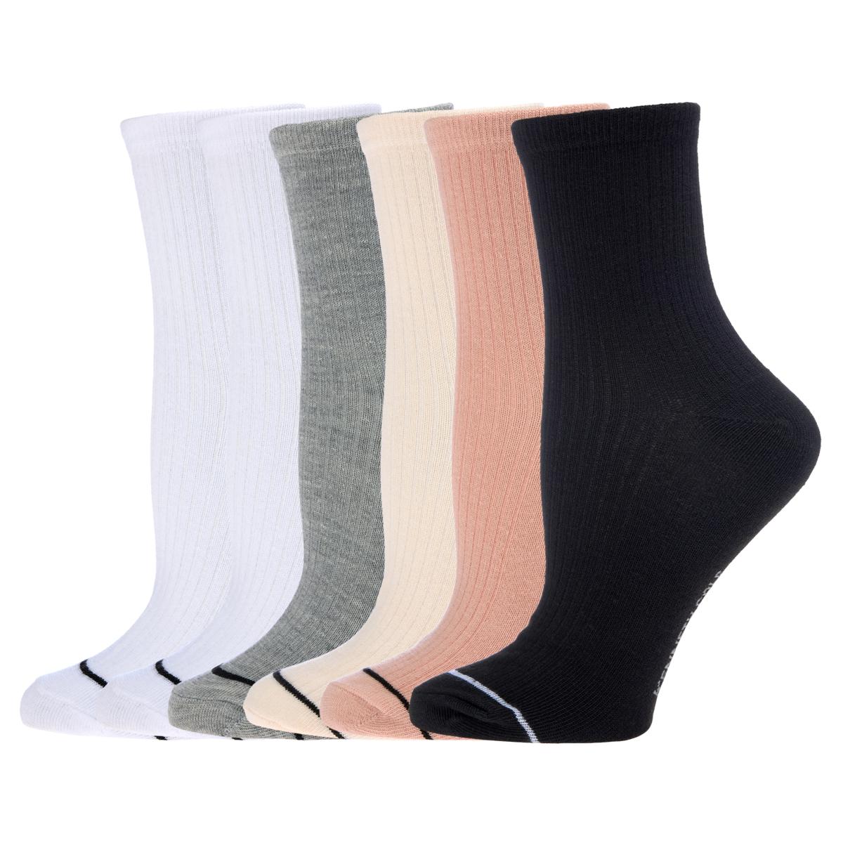 Kenneth Cole 6-Pack Fine-Ribbed Demi Crew Sock - 23120208 | HSN