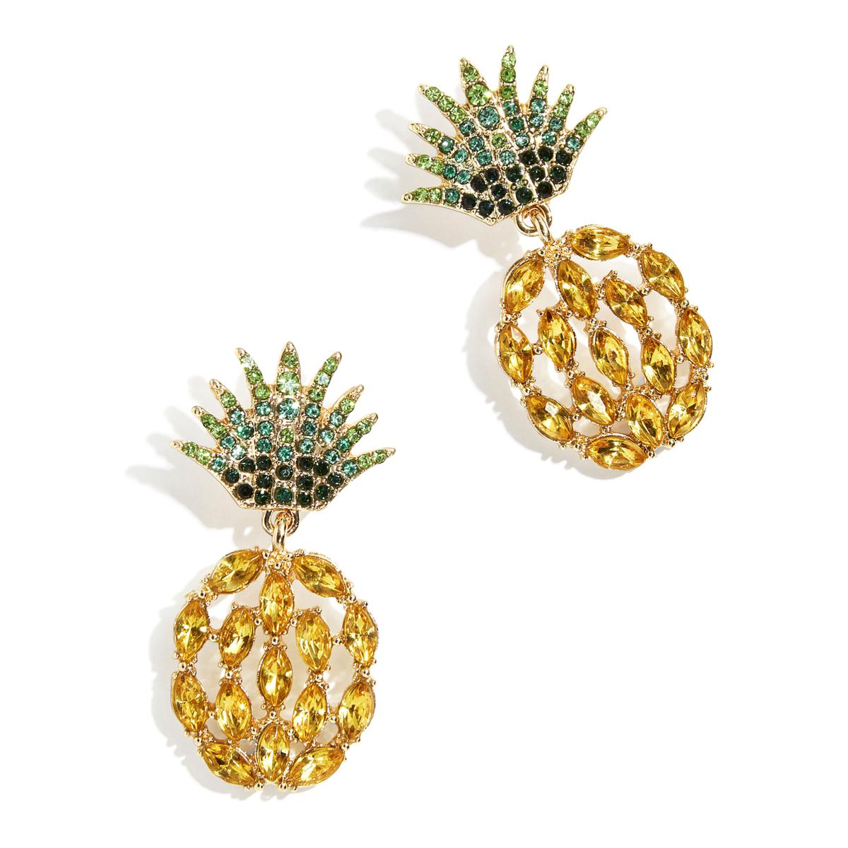 BAUBLEBAR Stone-Encrusted Pineapple Statement Drop Earrings - 23160062 | HSN