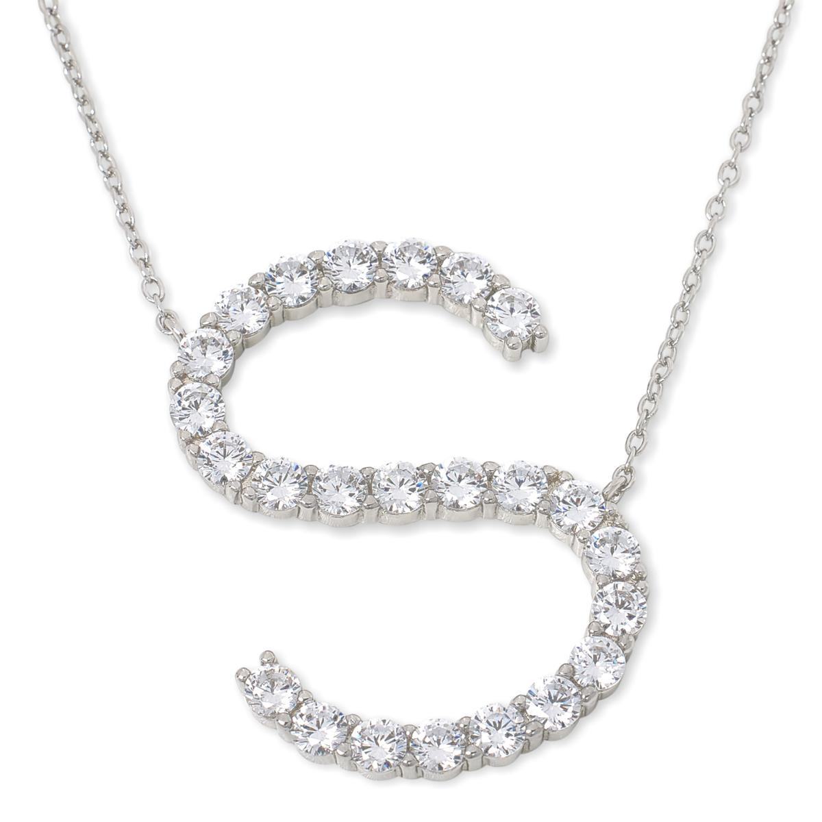 "As Is" Radiance by Absolute™ Sterling Silver Pavé Initial Necklac | HSN
