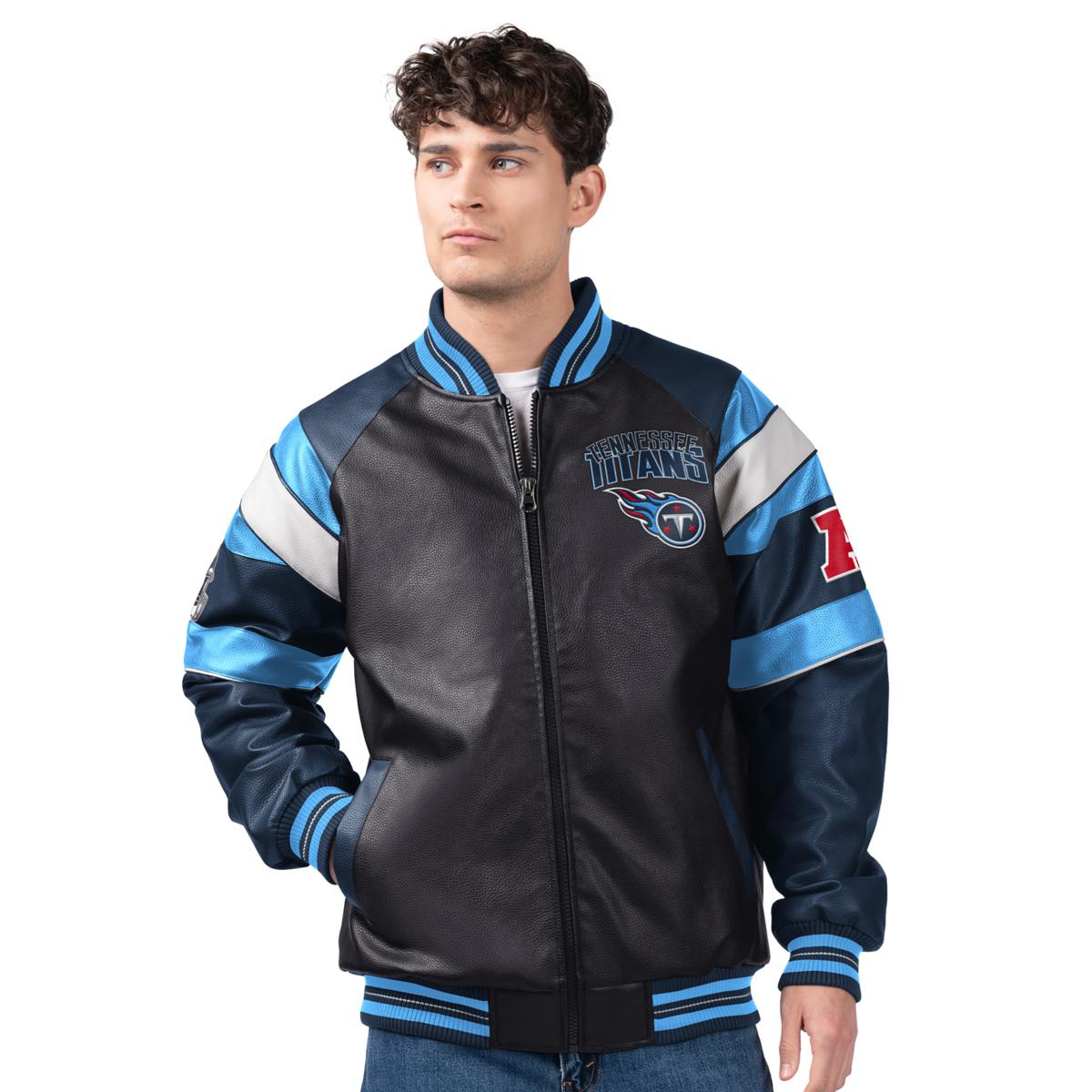 Officially Licensed NFL Men's Faux Leather Varsity Jacket by Glll ...
