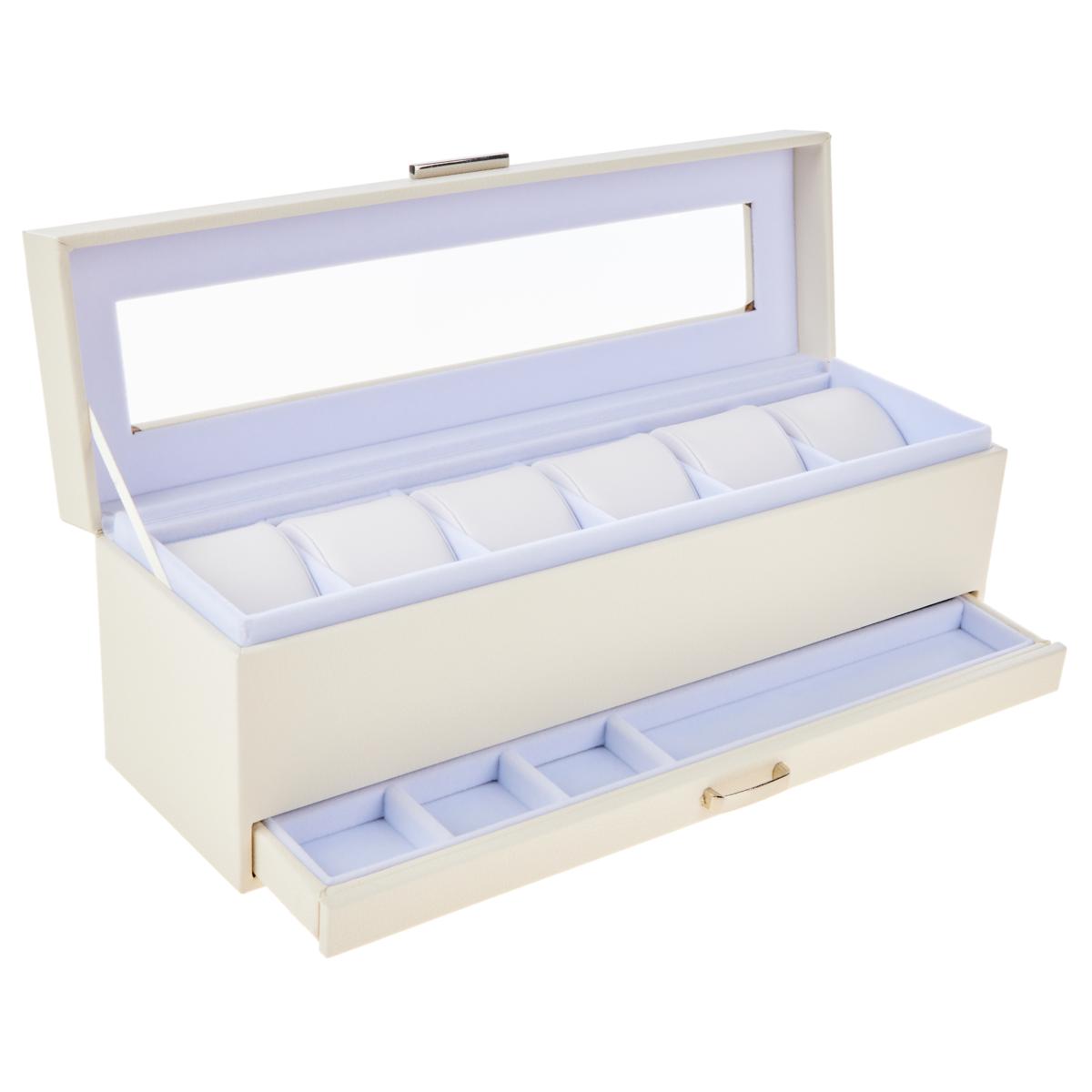 Prestige™ 6-Slot Watch Storage Box with Drawer - 23251931 | HSN