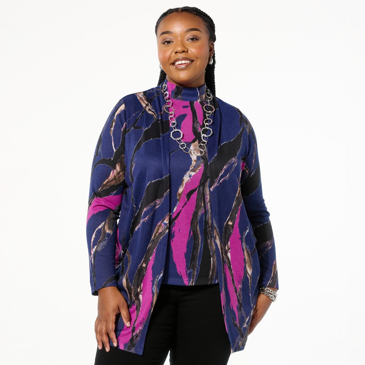 IMAN Global Chic Long Sleeve Open Front Knit Cardigan | HSN