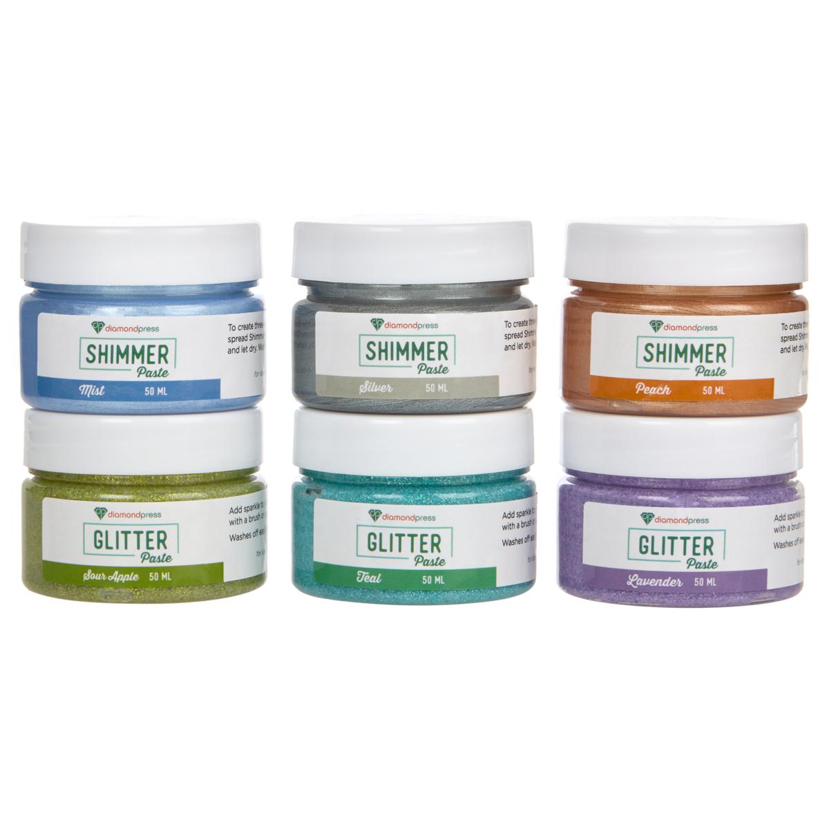 Diamond Press Glimmer and Shimmer Paste Set of 6 | HSN