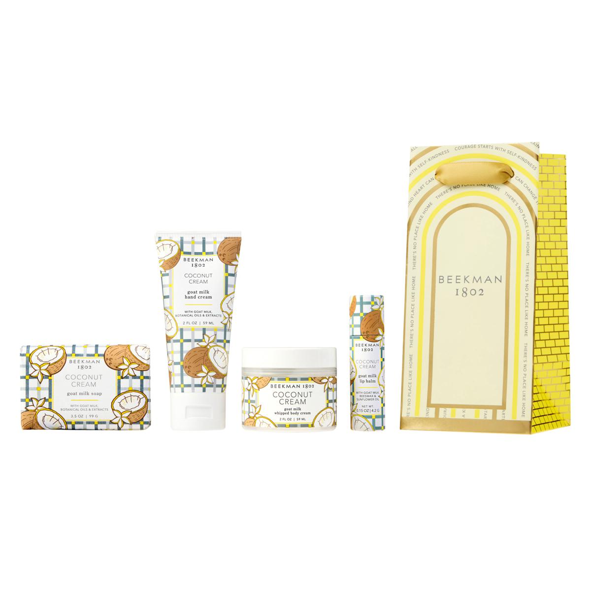 Beekman 1802 Goat Milk 4pc Coconut Cream Bath & Body Gift Set w/ Bag ...