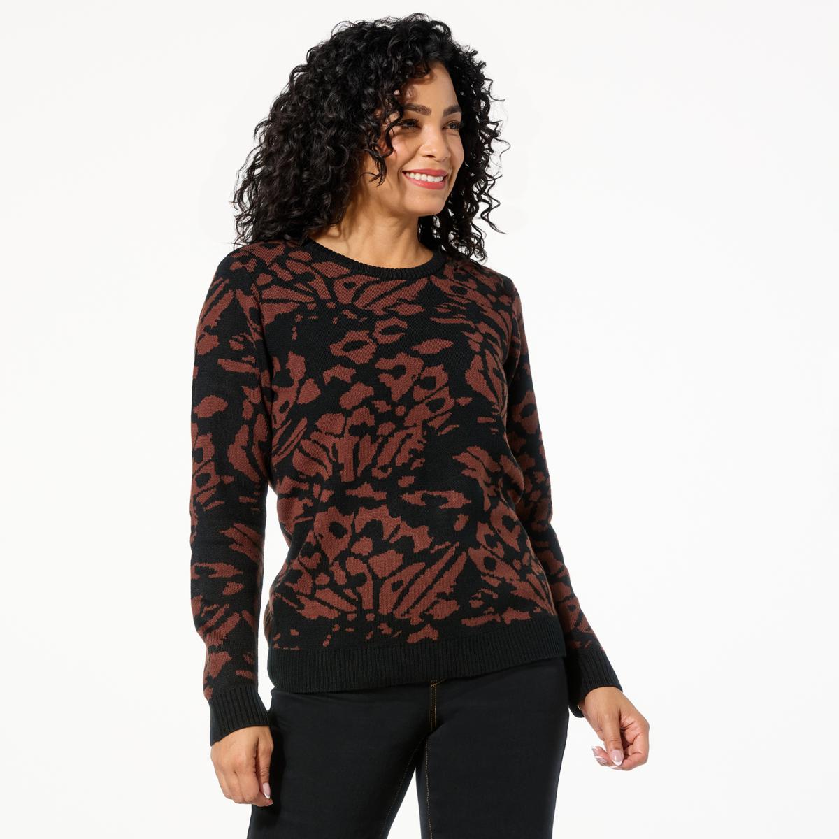 DG2 by Diane Gilman Lux Touch Engineered Jacquard Sweater - 23268158 | HSN