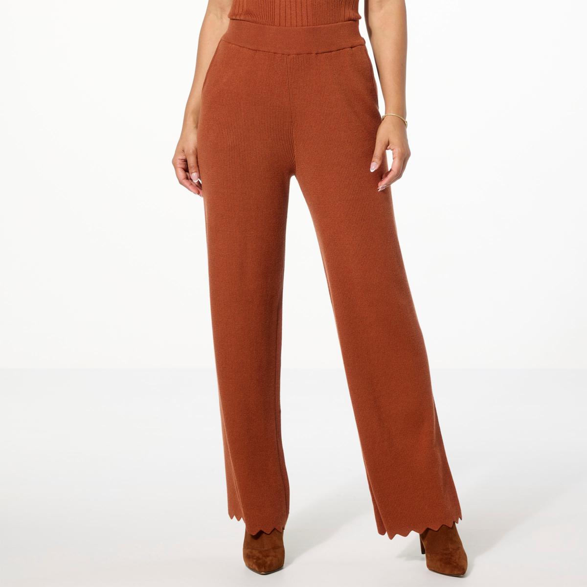 LB70 by Lloyd Boston Luxe Sweater Pant with Scallop Hem | HSN