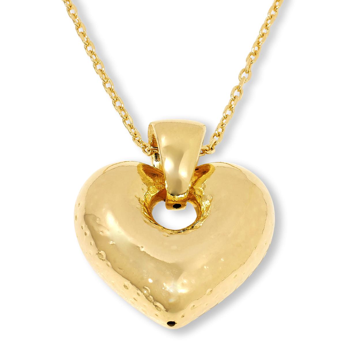 Bellezza 18" Bronze Hammered Heart Pendant Necklace - 23289738 | HSN