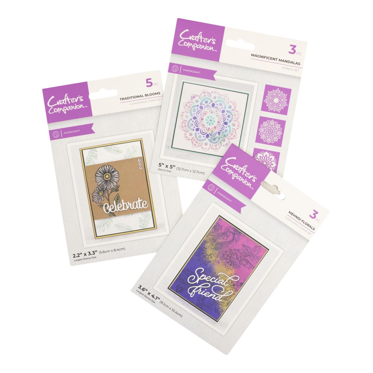 Crafter's Companion Pearl Powder Stamp and Stencil Set | HSN