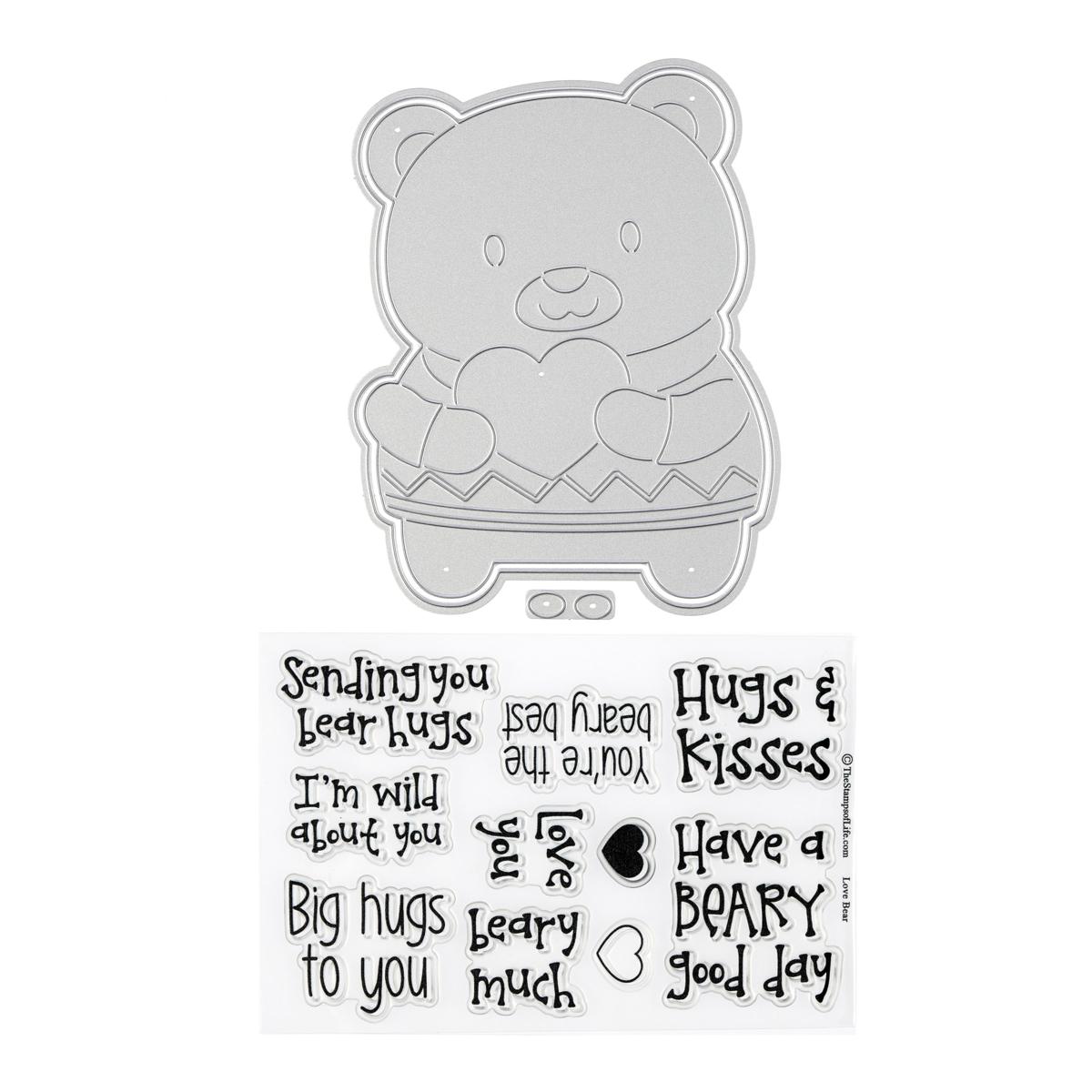 Stamps of Life Love Bear Fold-It Card Stamp and Die Kit - 23324253 | HSN