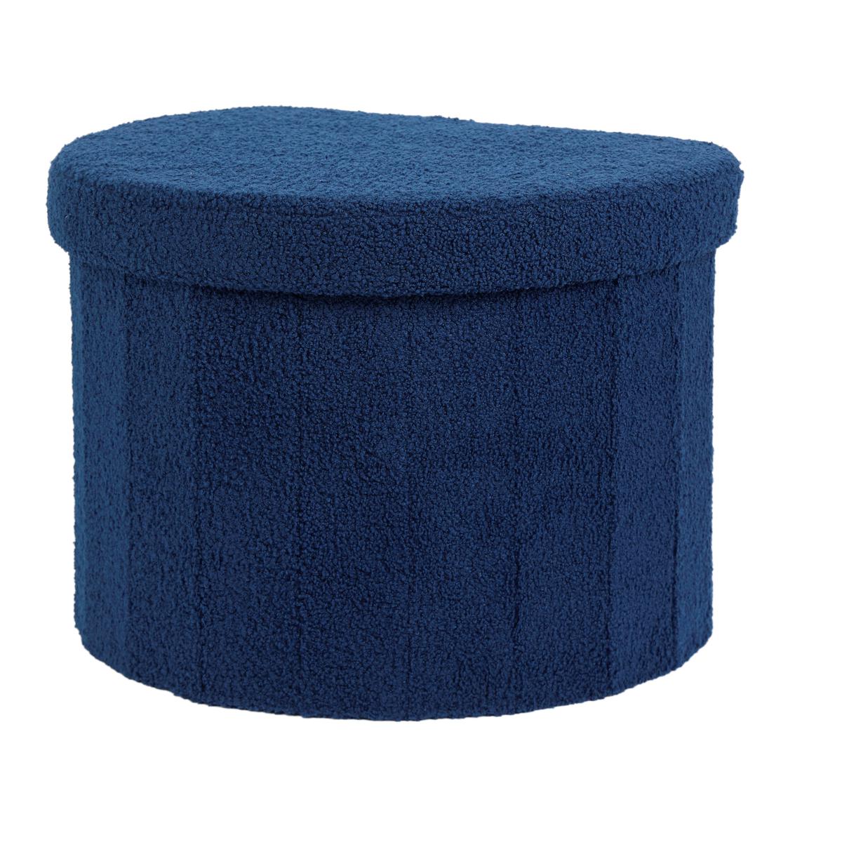 South Street Loft Faux Teddy Fur Half-Moon Storage Ottoman | HSN