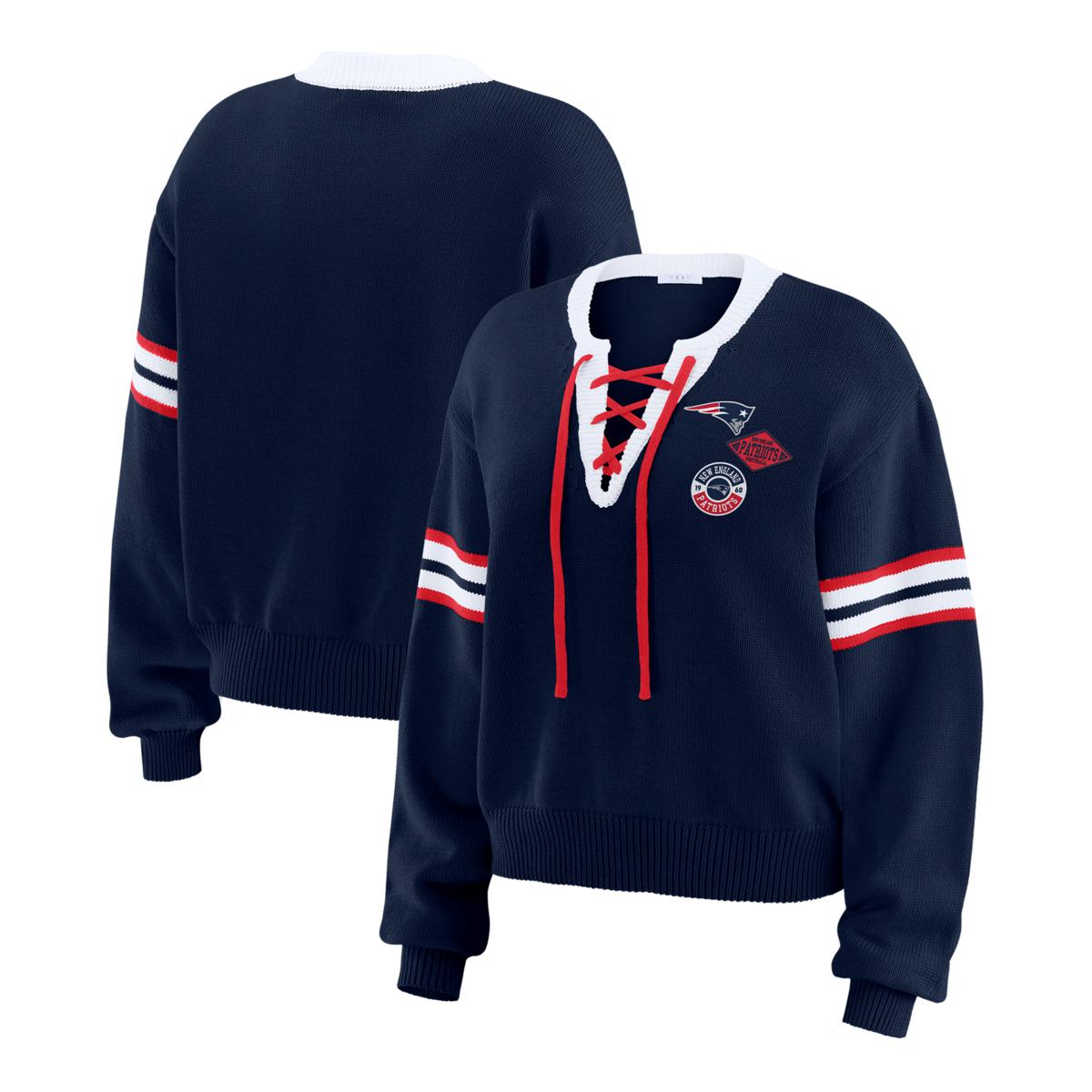 Officially Licensed NFL WEAR by Erin Andrews Lace Up Pullover Sweater ...