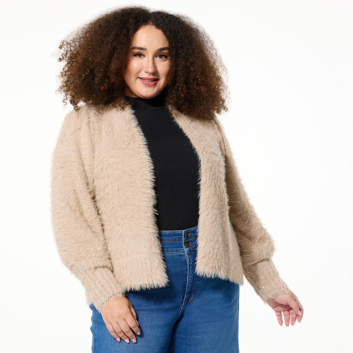 LB70 by Lloyd Boston Puff Sleeve Hi-Low Glamour Cardigan | HSN