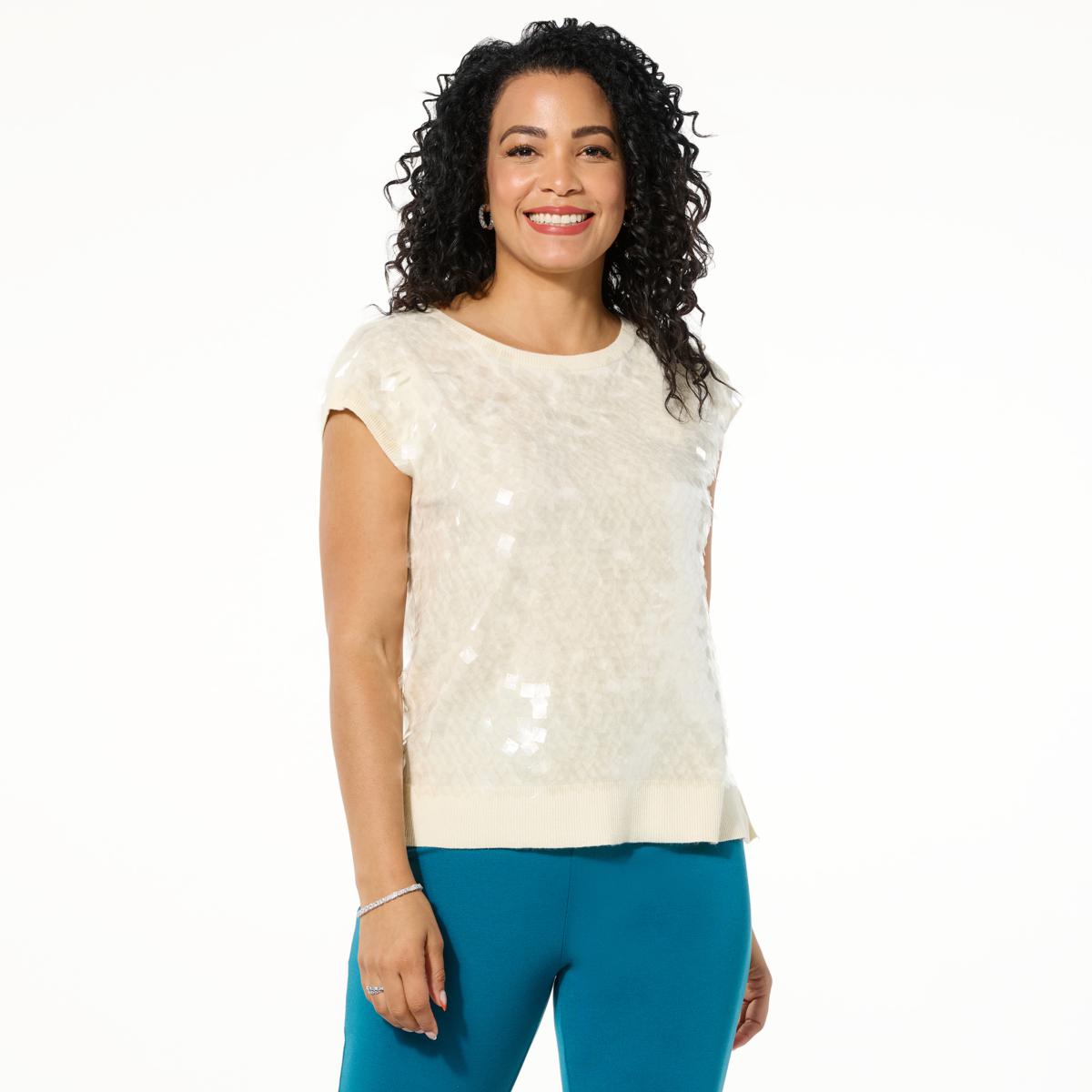 LB70 by Lloyd Boston Entrance Maker Sequin Pullover Sweater | HSN