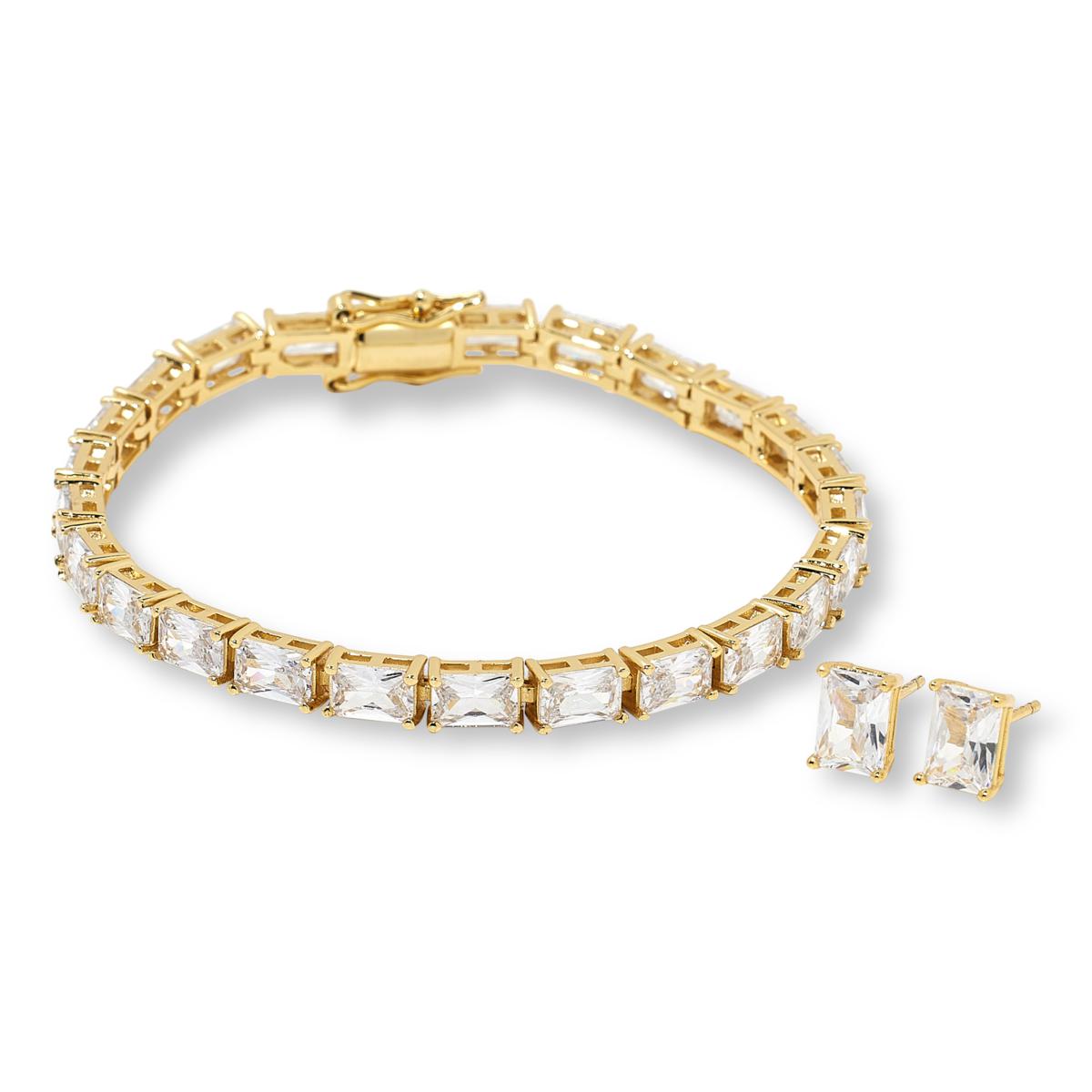 Radiance by Absolute™ Emerald Cut Earrings and Tennis Bracelet Set | HSN