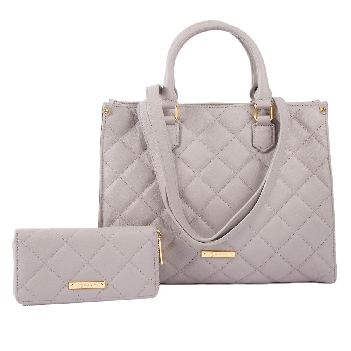 Joy First Class Luxury Leather Quilted Handbag & Clutch Wallet | HSN