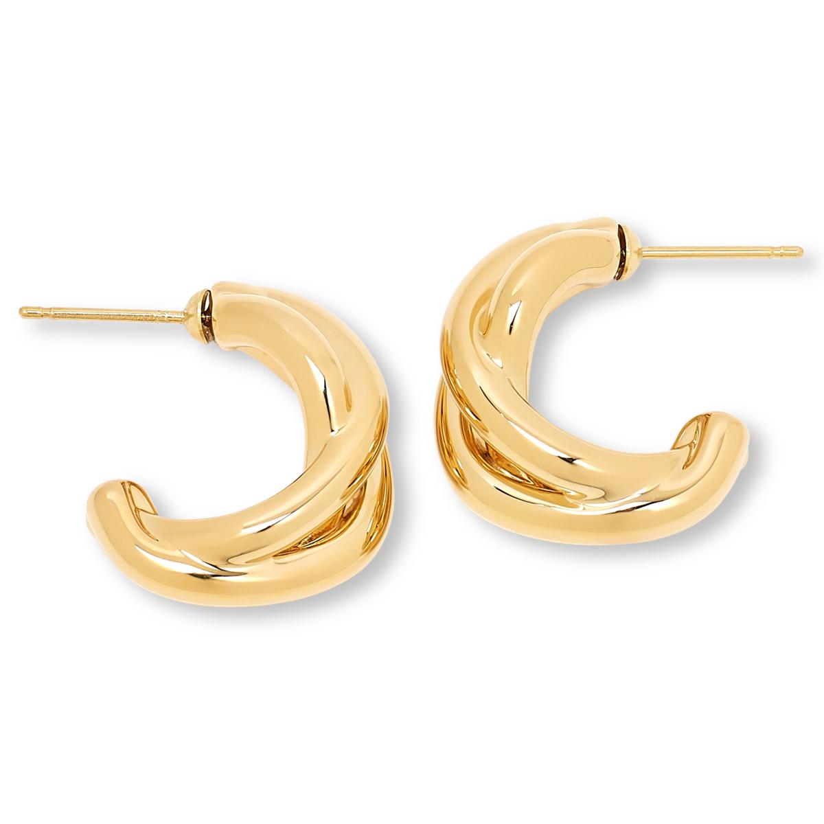 Soave Oro 14K Gold Electroform Twisted Hoop Earrings - 23344679 | HSN